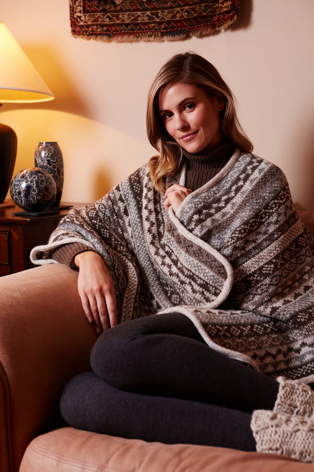 Classic Fairisle Wrap Natural – Fire Fighters Charity Shop